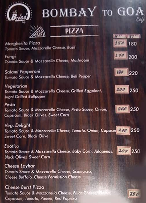 Menu at BOMBAY TO GOA, Surat, Night Food Plaza