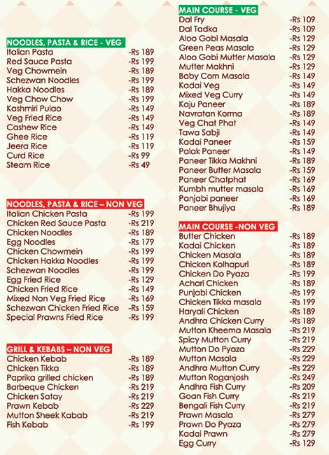 Menu at Hyderabadi Biryani Hub, Bengaluru, 124