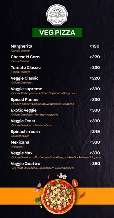 Menu of Omg Pizza, Nanganallur, Chennai