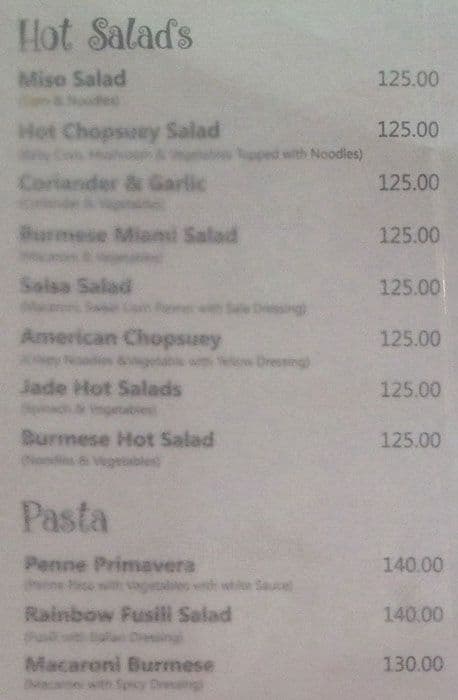 Menu at Pure & Natural, Bengaluru, No. 18 Teekay Grand