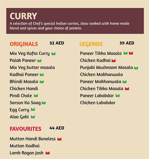 Menu at Kulcha King restaurant, Sharjah, King Faisal Street