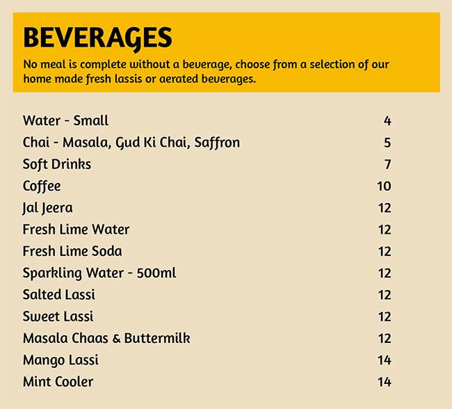 Menu at Kulcha King restaurant, Sharjah, King Faisal Street