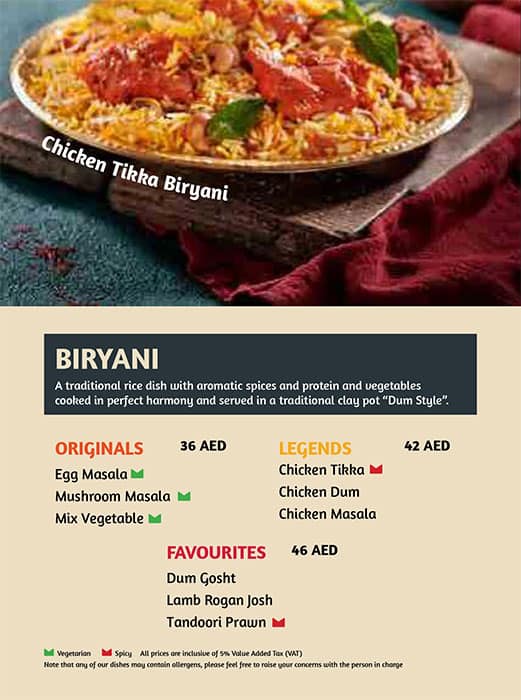 Menu at Kulcha King restaurant, Sharjah, King Faisal Street