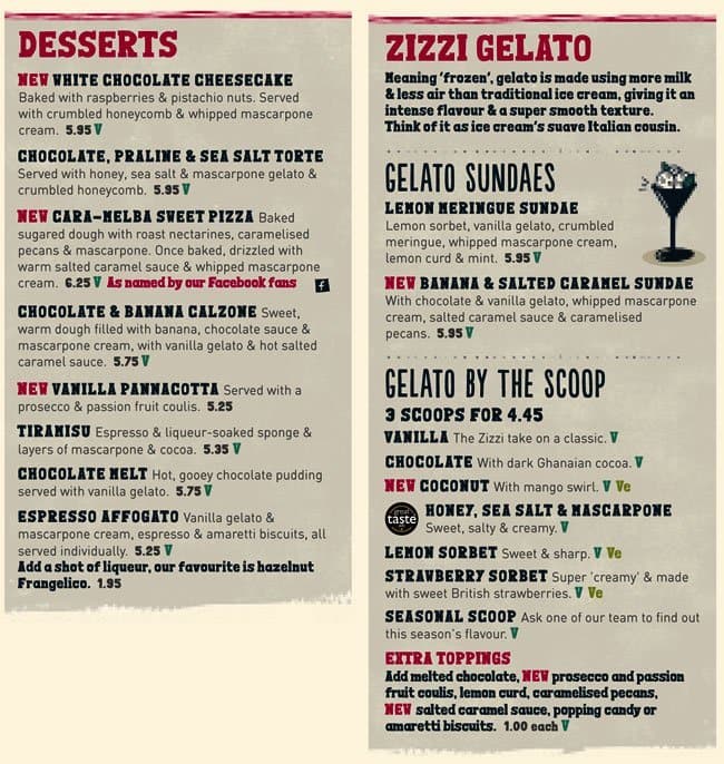 Menu at Coco di Mama - Pasta Kitchen - Birmingham pizzeria, Birmingham, 162