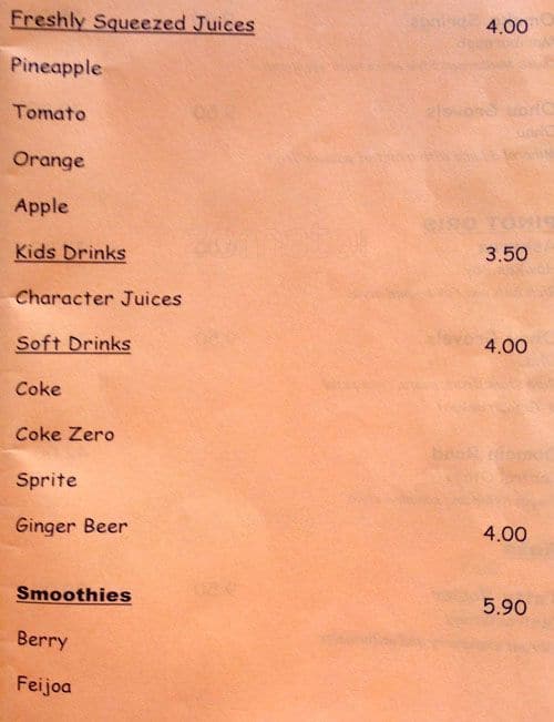 Menu at 180 Degrees Cafe & Bistro, Paraparaumu