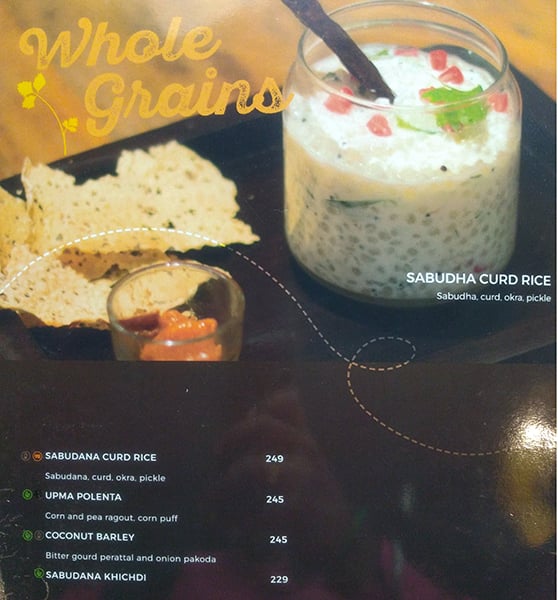 Menu at VB Signature, Chennai