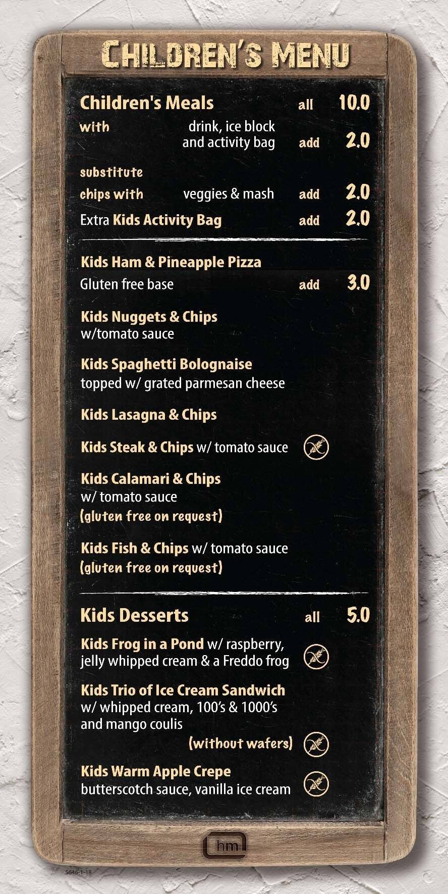 Menu at Hotel Monier pub & bar, Darra, 168/176 Monier Rd