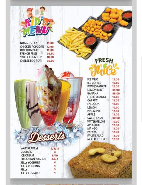 Menu of Miamix Restaurant, Al Nahda, Sharjah