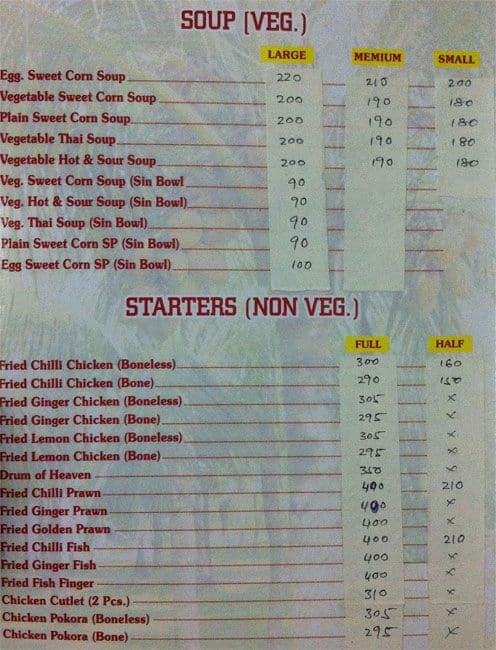 Menu at Kim Fa Restaurant, Kolkata, 41