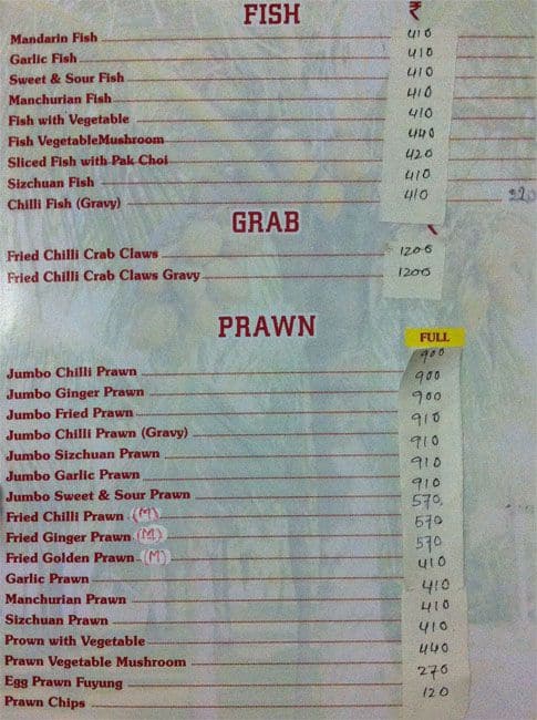 Menu at Kim Fa Restaurant, Kolkata, 41
