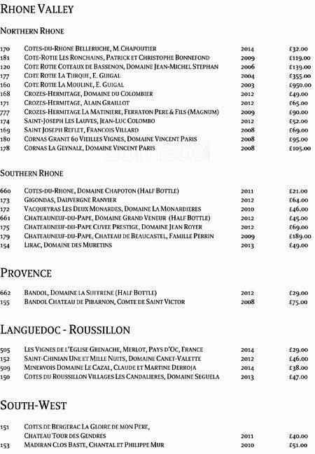 Menu at Dining Room at The Goring restaurant, London