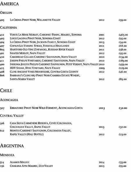 Menu at Afternoon Tea at The Goring restaurant, London