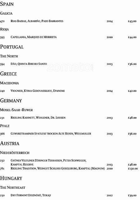 Menu at Afternoon Tea at The Goring restaurant, London