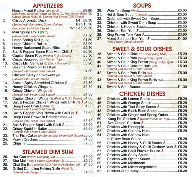 Menu at New Royal Dragon restaurant, London, 73 Sheen Ln