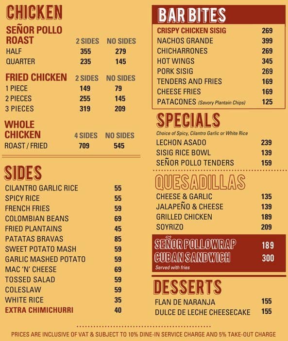 Senor Pollo Menu, Menu for Senor Pollo, Ortigas, Pasig City - Zomato ...
