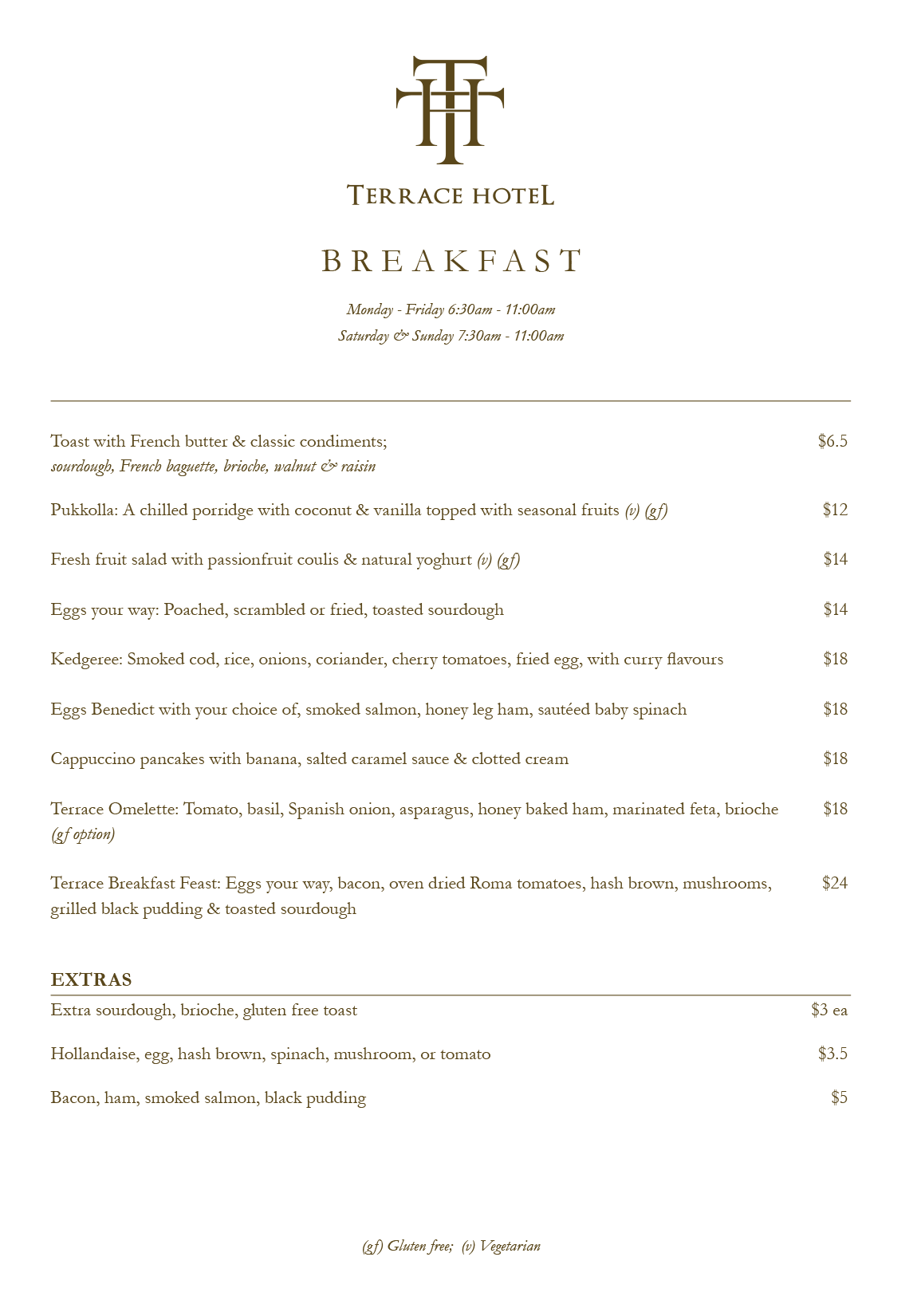 The Terrace Hotel a Perth: Foto del Menu con Prezzi - Urbanspoon/Zomato