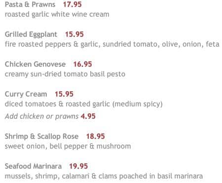 Menu at Pasta Polo Coquitlam/ Catering restaurant, Coquitlam, Barnet Hwy