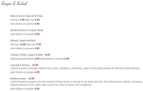 Menu at Pasta Polo Coquitlam/ Catering restaurant, Coquitlam, Barnet Hwy