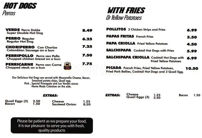 Los Verdes Menu, Menu for Los Verdes, Sunnyside, New York City ...