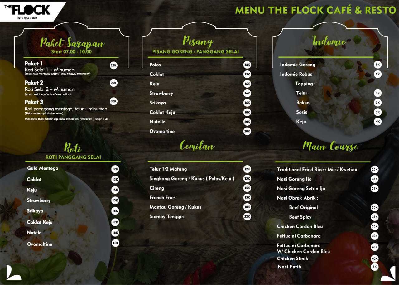Menu at The Flock Cafe, Tangerang