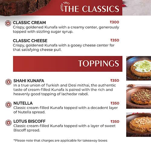 Menu of Kunafa Bytes, Viman Nagar, Pune