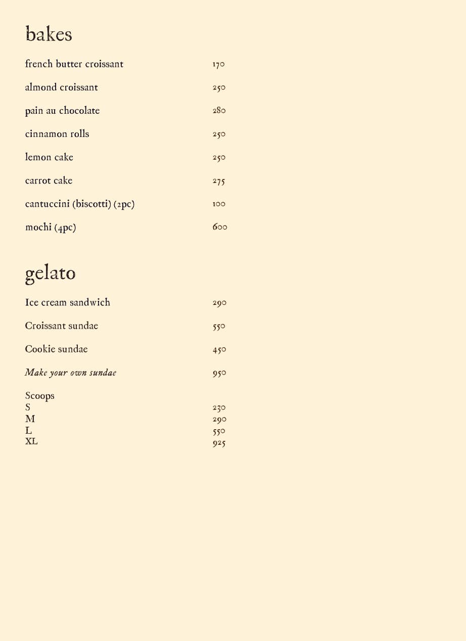 Menu of Affogato, Khar, Mumbai