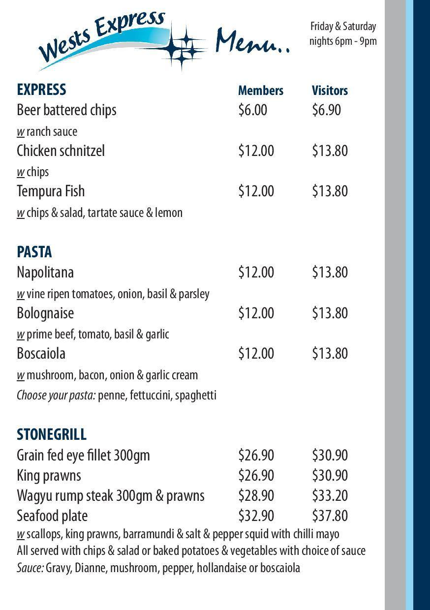 Wests Express Menu, Menu for Wests Express, Campbelltown, Sydney ...