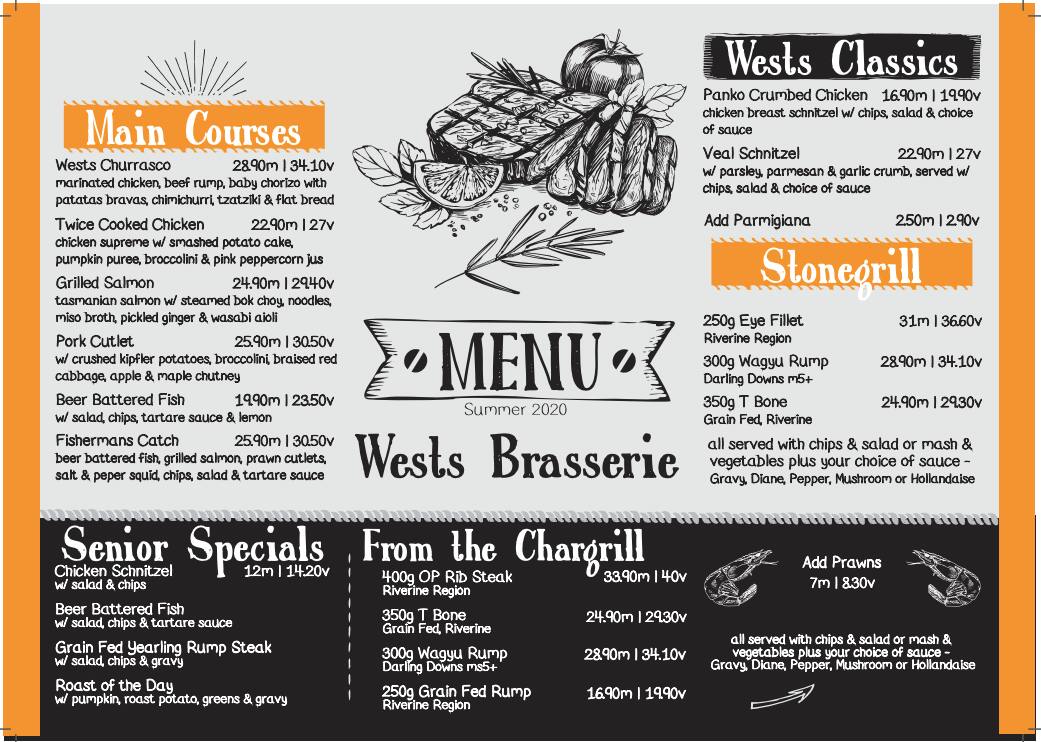 Menu at Western Suburbs League Club, Leumeah