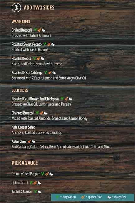 Menu at Farmer J steakhouse, London, 107 Leadenhall St
