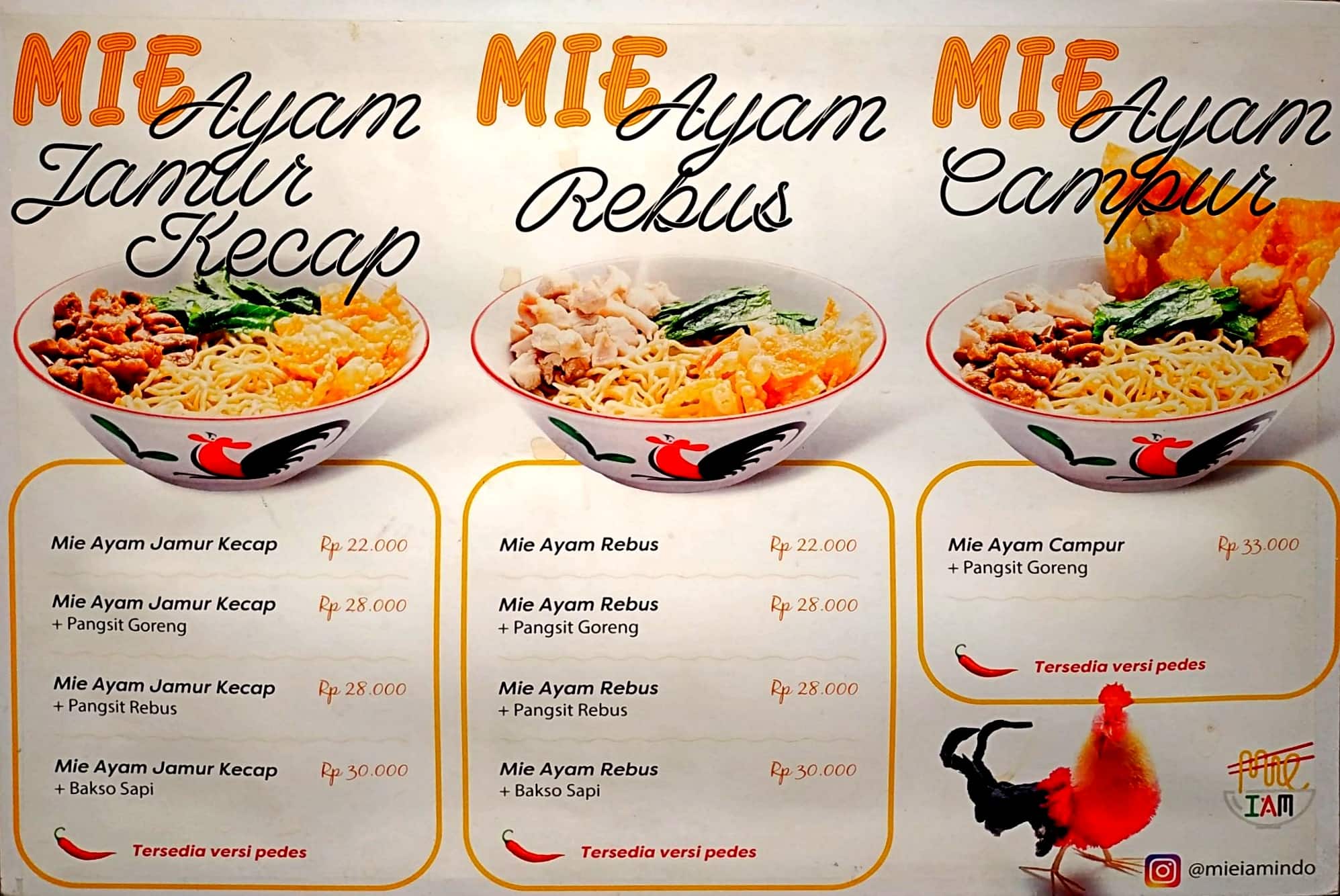 Carta del restaurante Mie I Am Blok M Plaza, South Jakarta