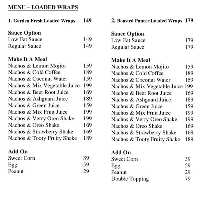 Menu of Eat Good Feel Good, Badkal Lake, Faridabad