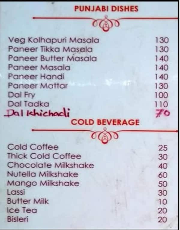 Menu of Amrut Sweets, Sinhgad Road, Pune