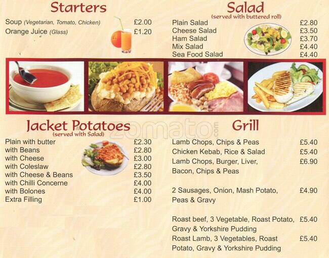 Menu at Corner Cafe, London, 867 Forest Road Walthamstow