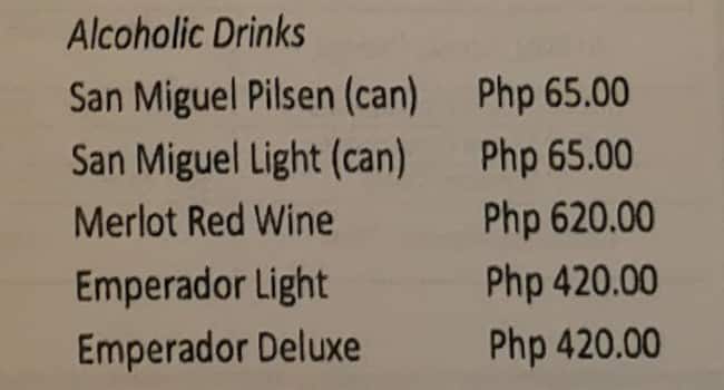 Menu at Tramway Garden Buffet restaurant, Quezon City, 65 Timog Ave