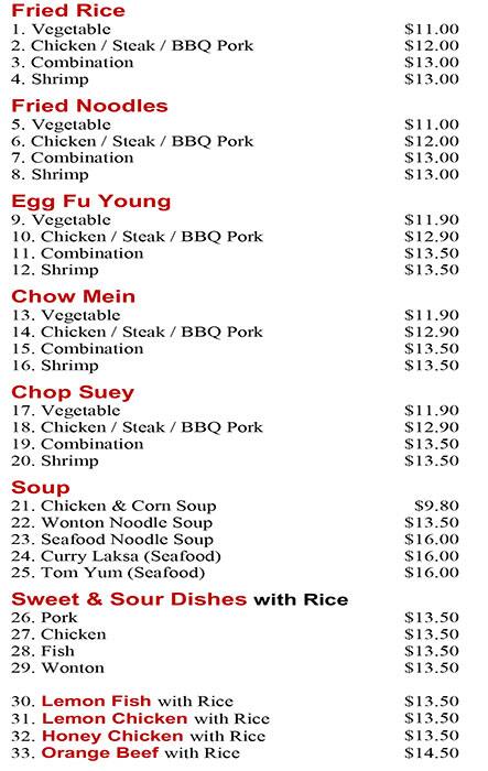 Menu at Karori Park Fangs Takeaway restaurant, Wellington