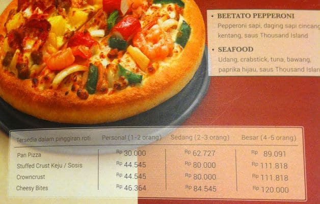 Menu at Pizza Hut pizzeria, South Tangerang, Jl. Ir H Juanda