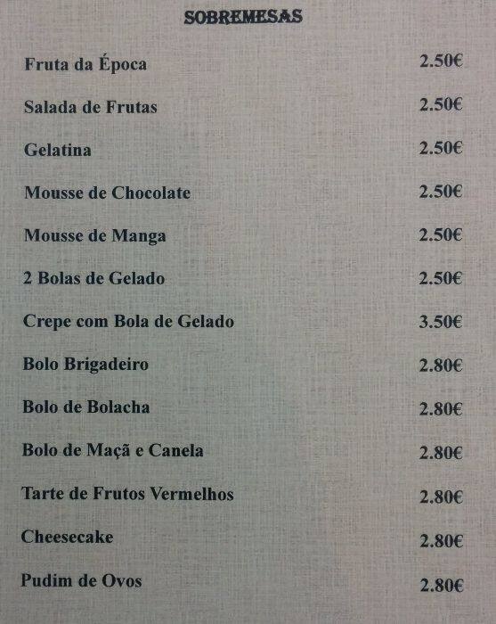 Menu em Tasca Dos Petiscos I restaurante, Lisboa