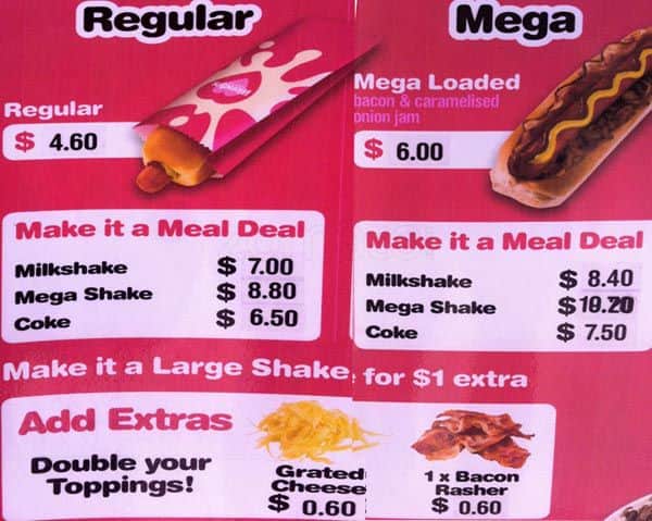 Menu at Wendys Supa Sundaes desserts, Christchurch, Westfield Riccarton