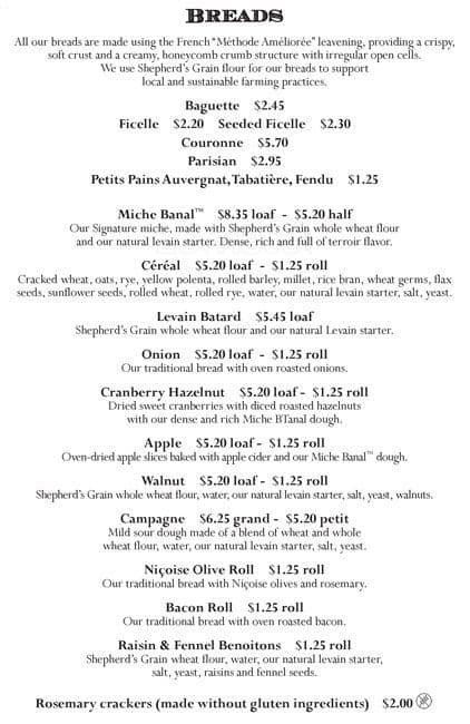 St. Honore Boulangerie Menu, Menu for St. Honore Boulangerie, Richmond ...