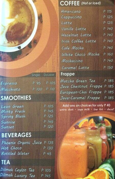 Menu at Mehl & Zucker cafe, Cebu City, Maria Luisa Road