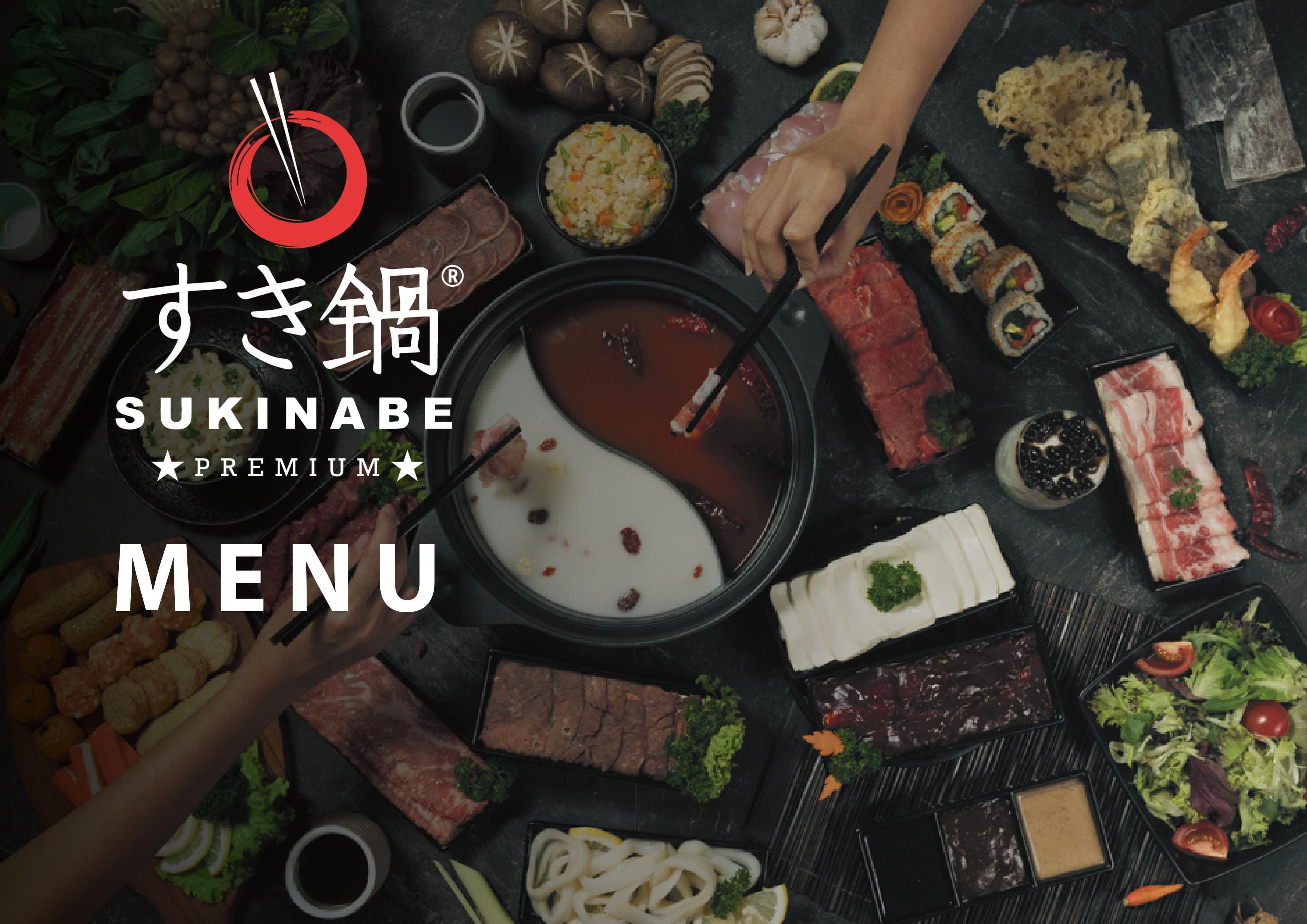 Menu at Sukinabe Premium Japanese Suki & Grill restaurant, South Jakarta