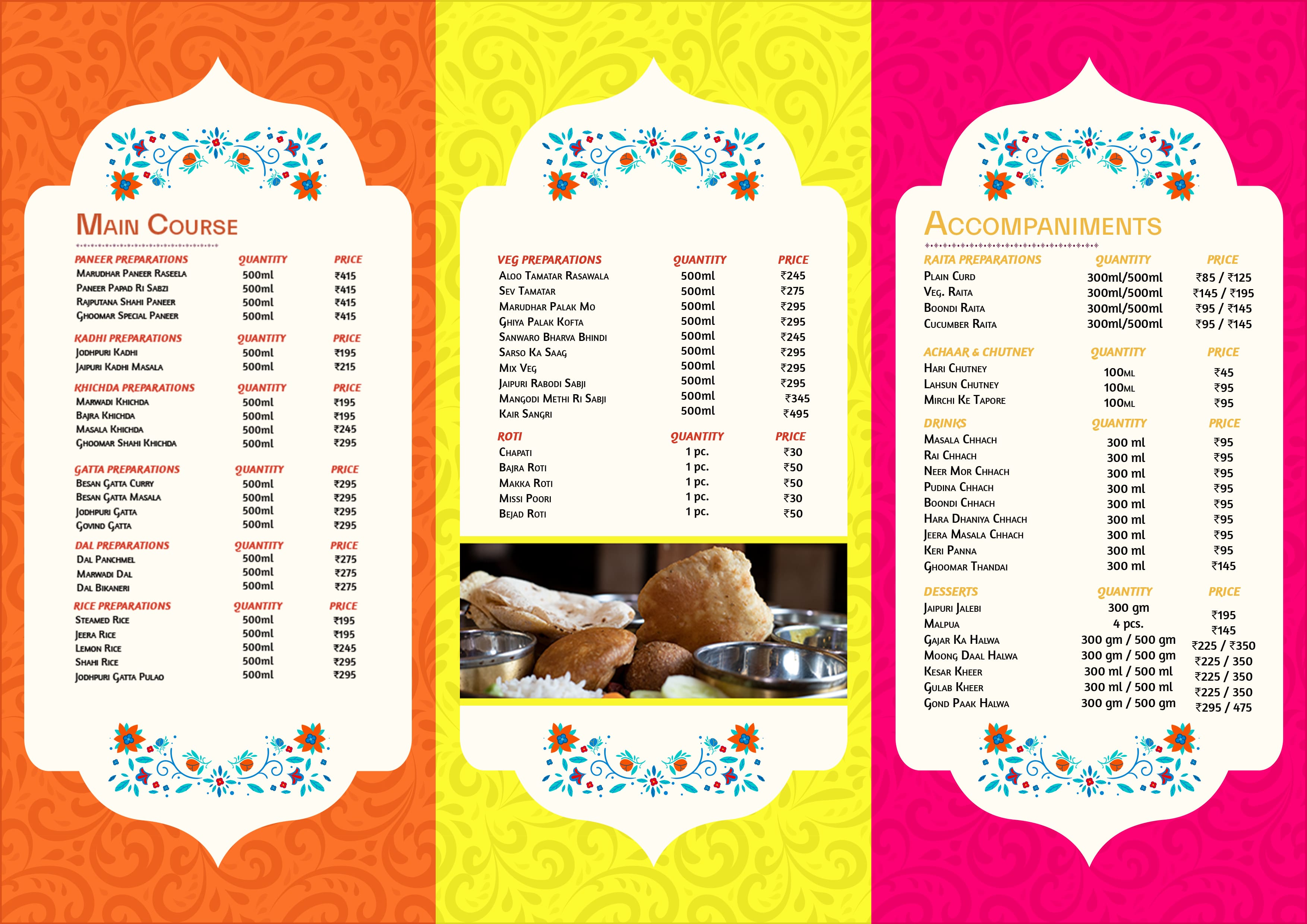 Menu at Ghoomar Traditional Thali Restaurants - DB City Mall, Bhopal