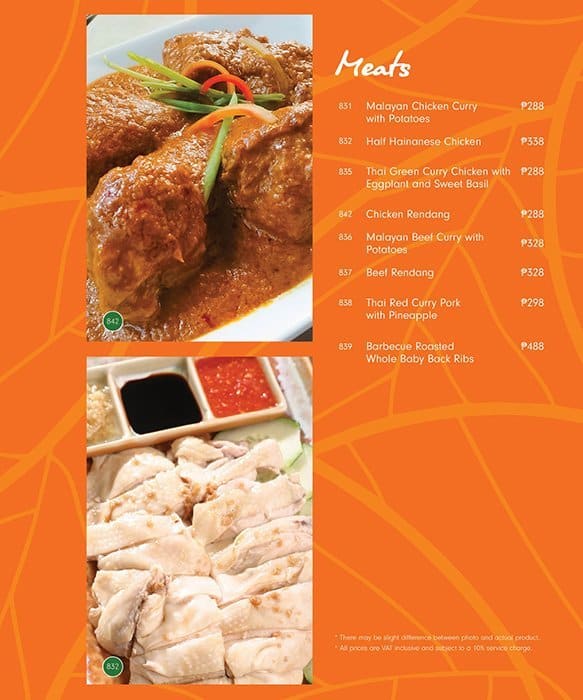 Menu at Banana Leaf restaurant, Makati, Century City Mall