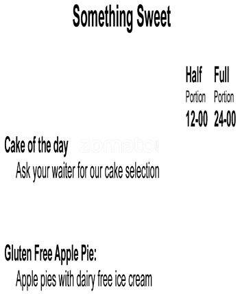 Menu at Natural Life cafe, Pretoria