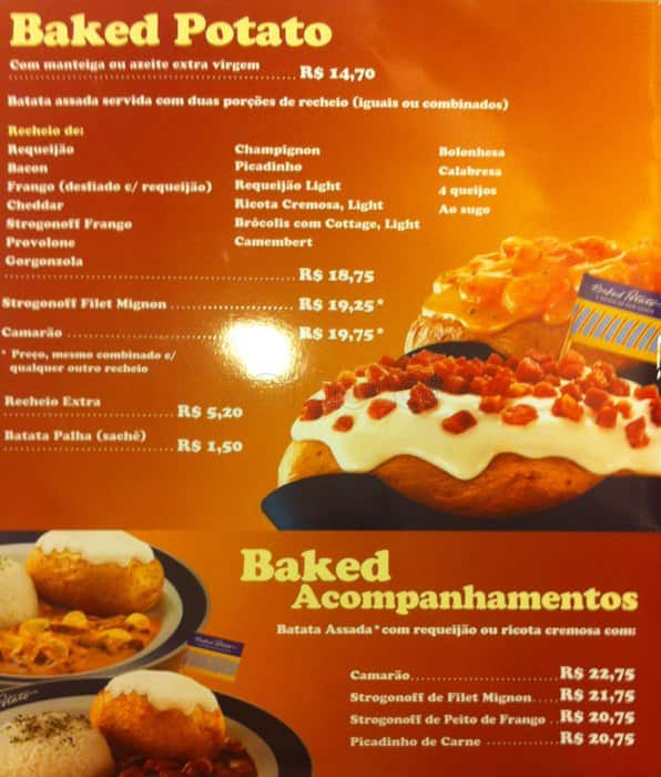 Baked Potato Menu, Menu de Baked Potato, Passo da Areia, Porto Alegre ...