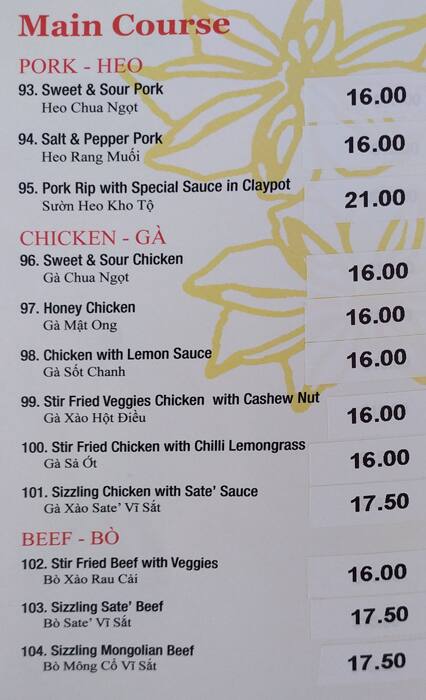 Menu at Pho Hung restaurant, Sunnybank, Cnr Mains Rd & McCullough St