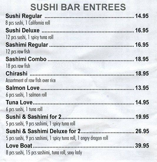 Menu at Maki House restaurant, Philadelphia