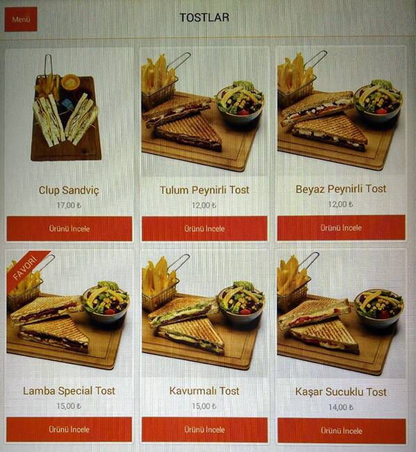 Menu at Lamba Cafe Restaurant, Istanbul