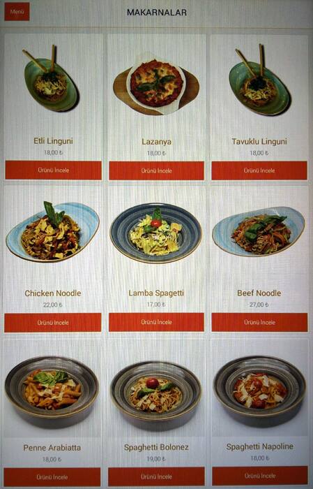 Menu at Lamba Cafe Restaurant, Istanbul