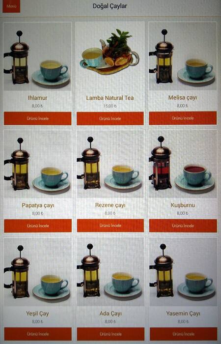 Menu at Lamba Cafe Restaurant, Istanbul